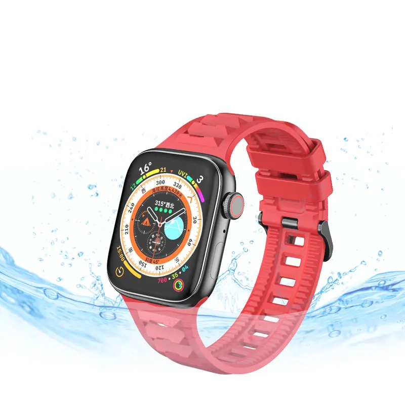 Custom Rubber Watch Strap for Apple Watch ultra Band 49mm 44mm 45mm ...