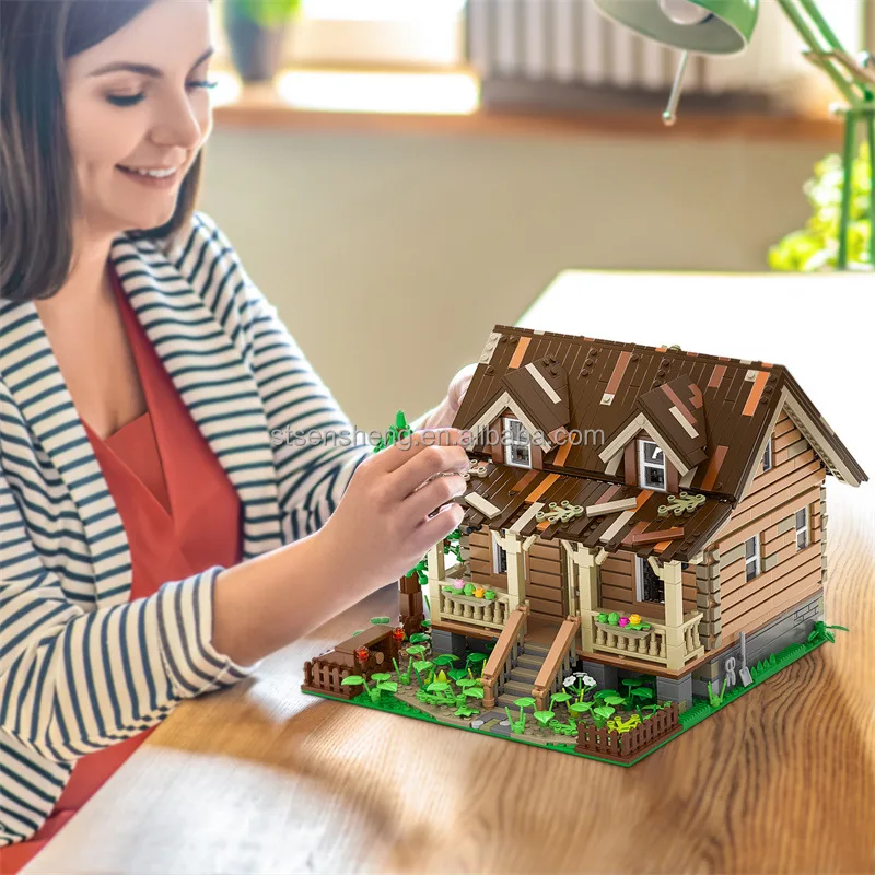 Hot Funwhole Fh9001 Forest Cabin Set Street View Moc Bricks Creative ...