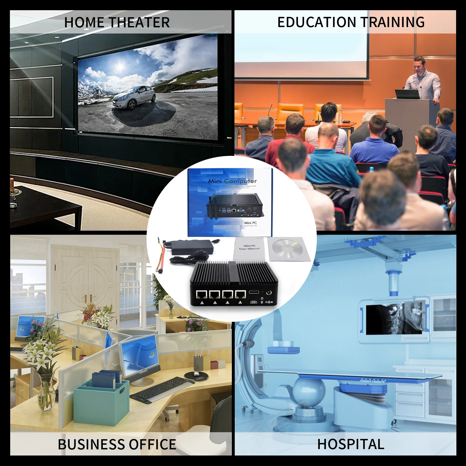 Oem Firewall Computer J4215 Single Channels 4 Lan Desktop 4k Display 6 ...