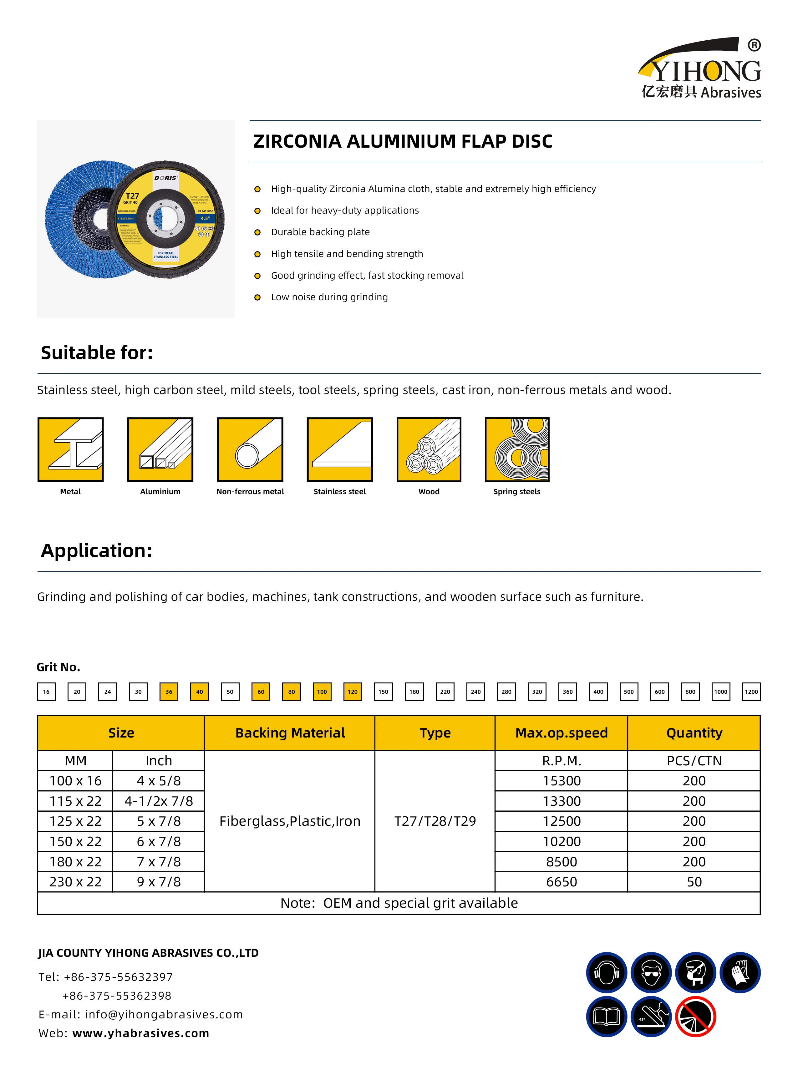 Zirconia Aluminium Flap Disc 4 Inch High Quality Grinding Disc For ...