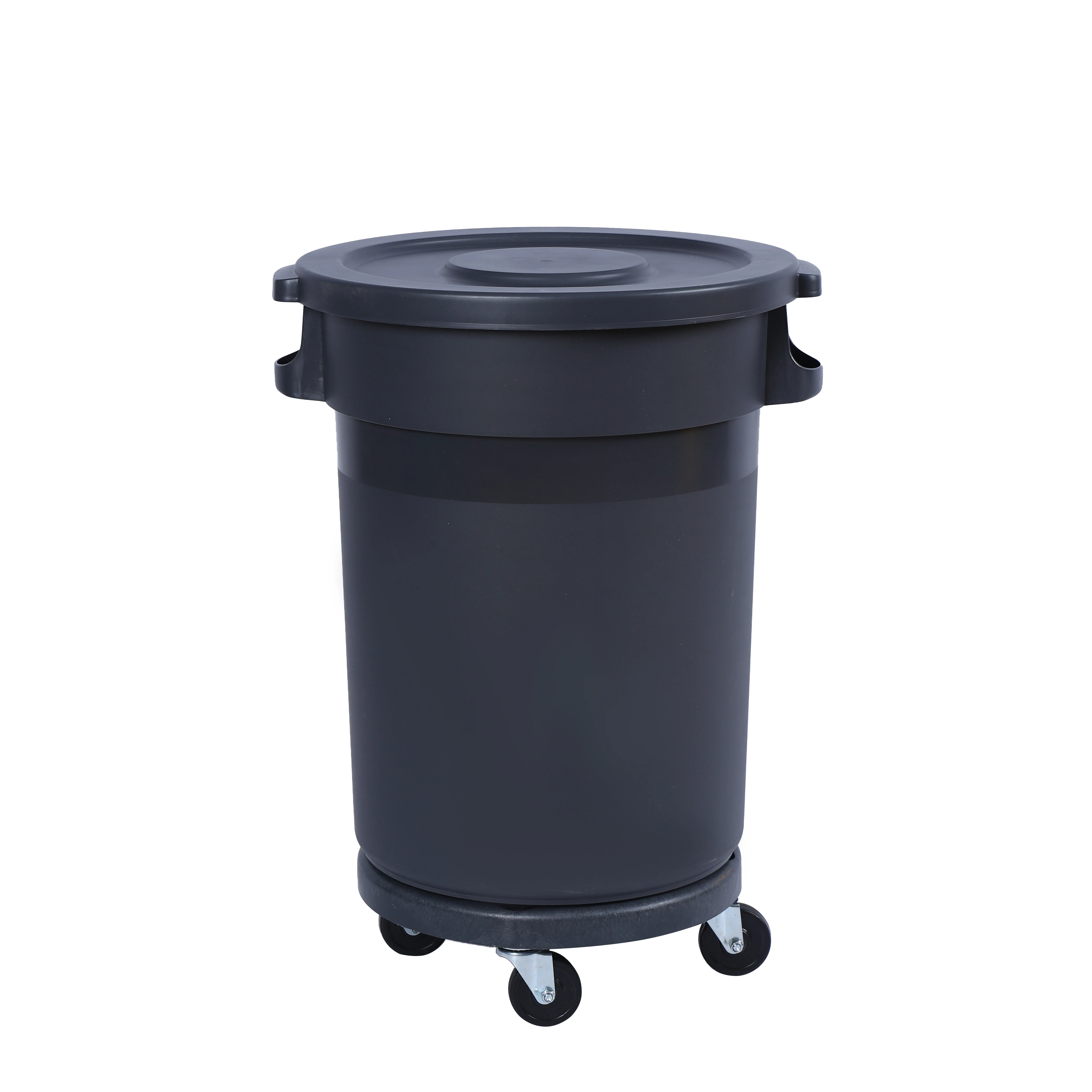 STROBIGO Wheelie Bin Trash Garbage Can with Lid Dolly Round Rectangular ...
