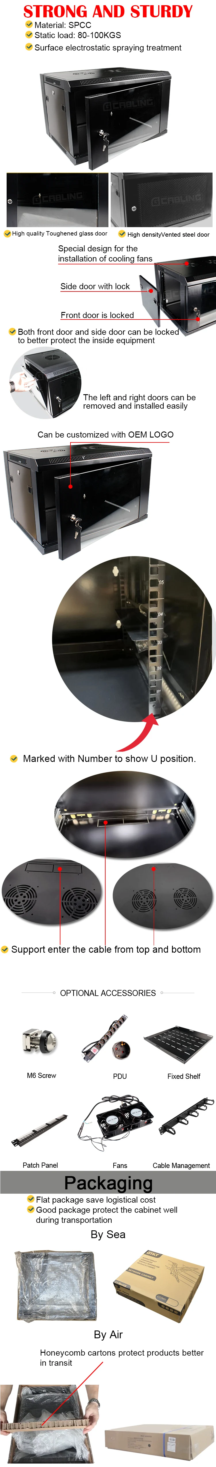 Gcabling Data Cabinet 19inch 6u 9u Wallmounted Racks Diy 19" 450mm ...