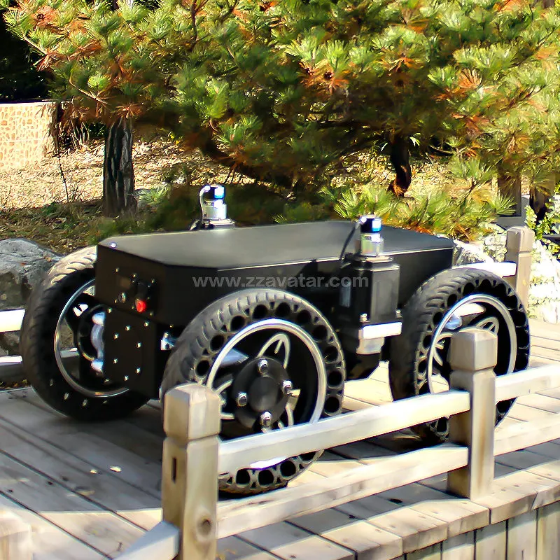 100kg Payload Rubber 4 Wheels Robot Car Chassis - Durable Carbon Steel ...