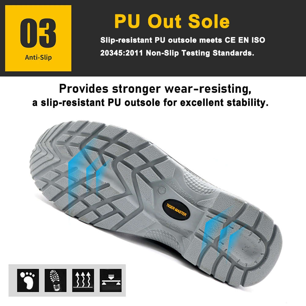 Tiger Master Safety Shoes - Durable, Non-Slip, and Anti-static