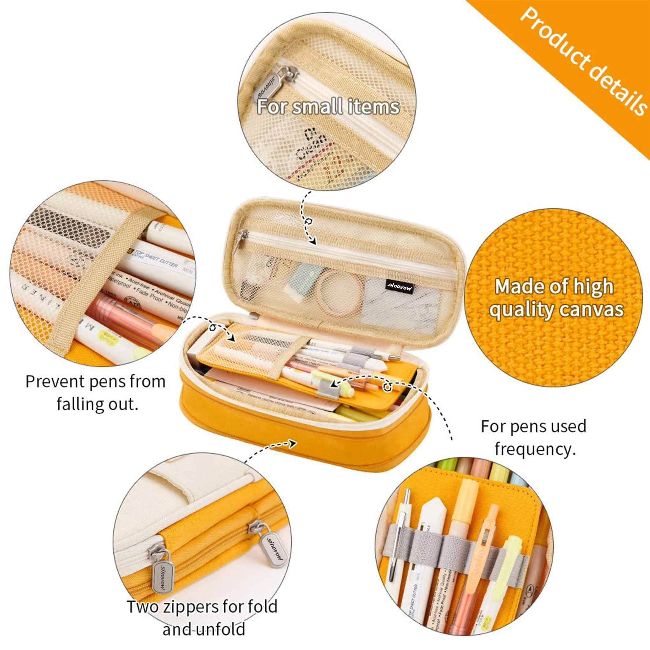 Yahou New Style Macaron Color Multi-layer Large Capacity Stationery Bag ...