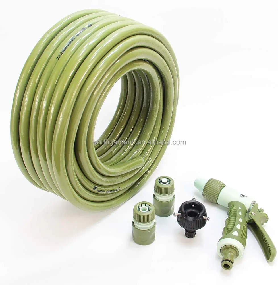 20m 1/2 Inch Heavy Duty Green Durable Flexible Garden Water Hose ...