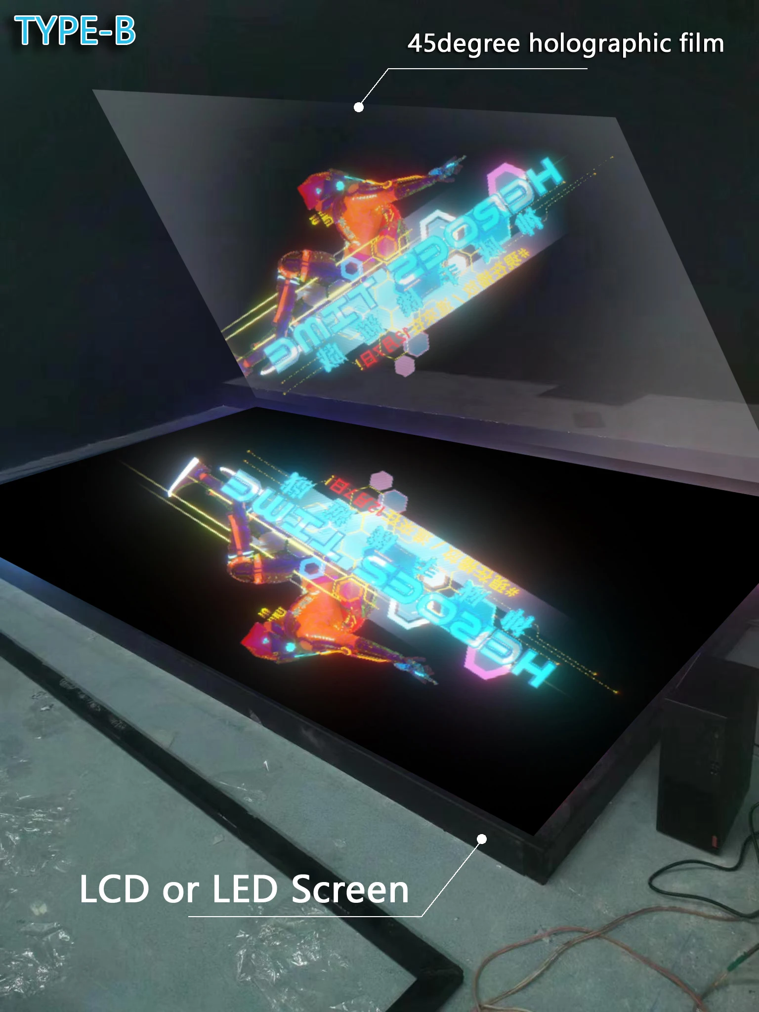 Large Size 3D Holographic Projection Foil Hologram Reflection Foil for ...