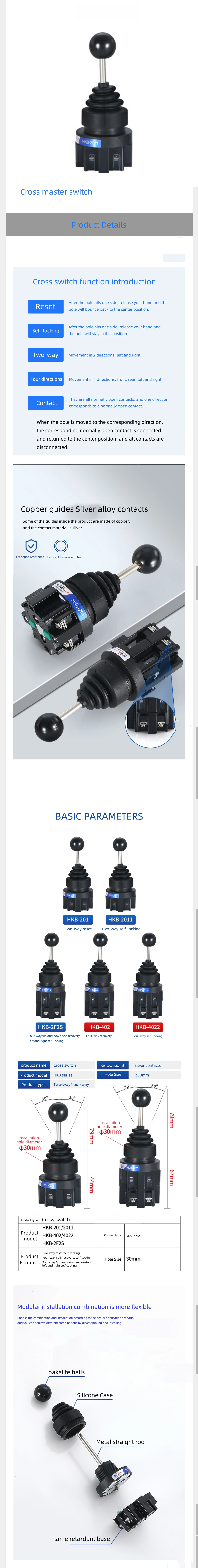 4-way Copper Electric Monolever Switch With 30mm Opening On-off ...