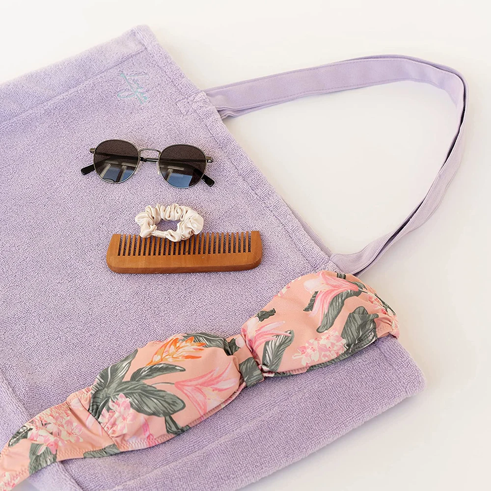 Reversible Totes Handbag Terry Towel Bag Beach Bag