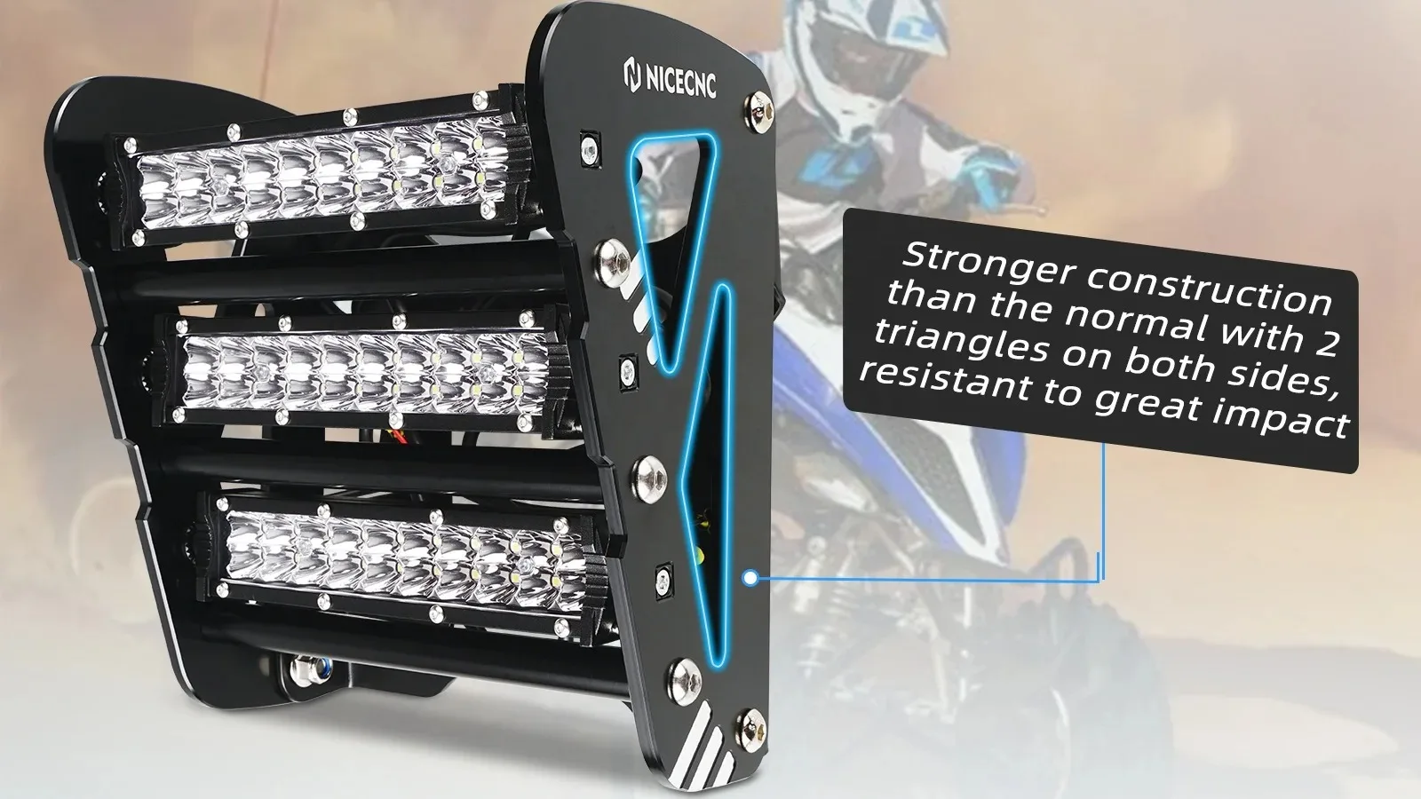 Nicecnc Front Bumper With Led Lights Bar Kit For Yamaha Raptor 700 700r ...