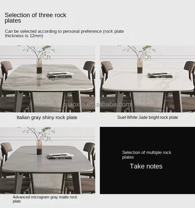 Modern Minimalist Light Luxury Dining Table and Chairs Italian ...