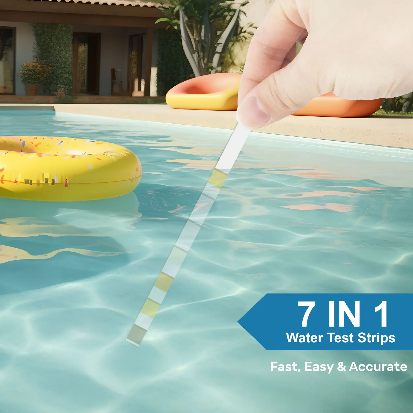 7-Way Pool Test Strips 100 Quick and Accurate Pool and Hot Tub Test ...
