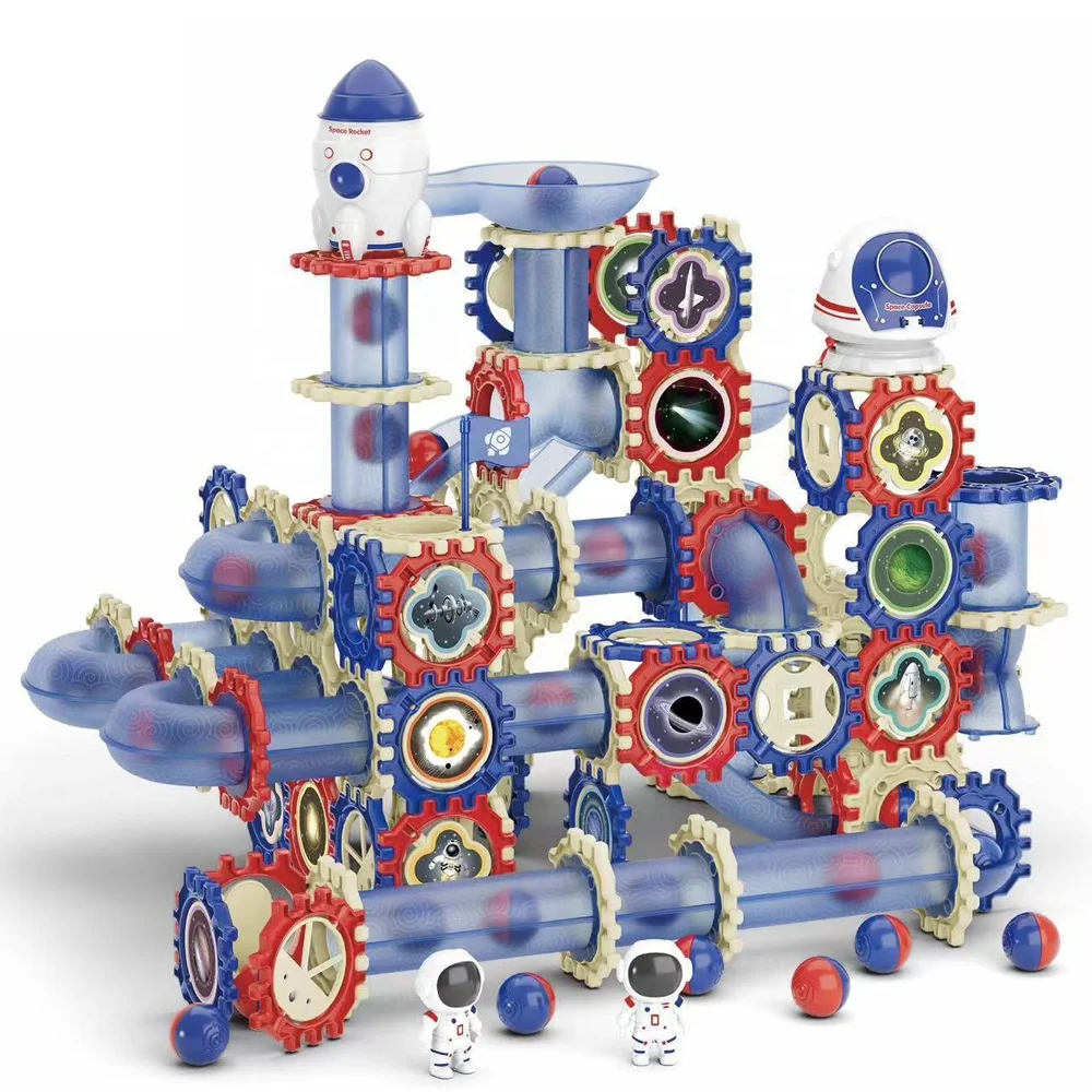 257pcs rolling ball race track toy blocks set DIY assemble marble run ...