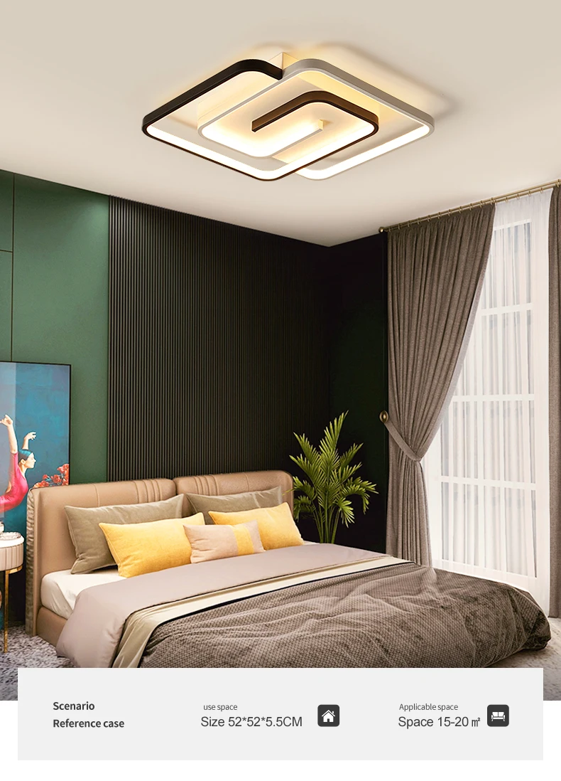 Popular Three Colors Ceil Lamp Living Room Bedroom Remote Control Iron ...