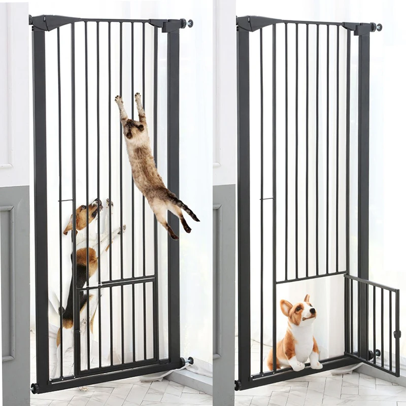 Safety Gate Stairs Guard Railing Fence - Pet Gate with Door for Dogs ...