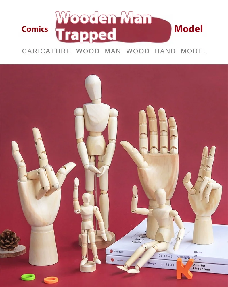12inch Movable Anime-Inspired Wooden Figure Sketching Model with ...