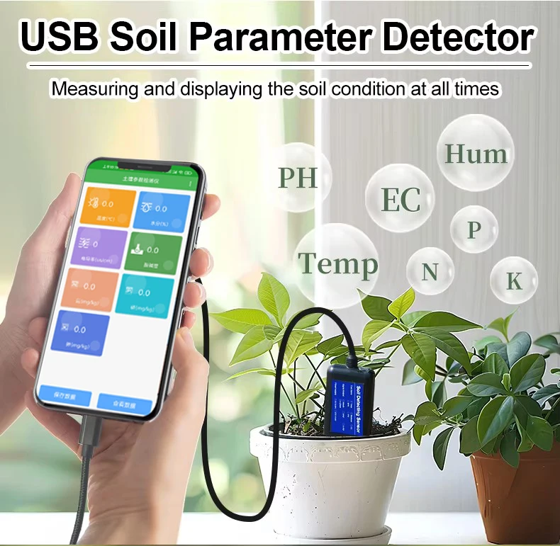 Smart Farming with 7-in-1 Soil Sensor - Connects to Mobile