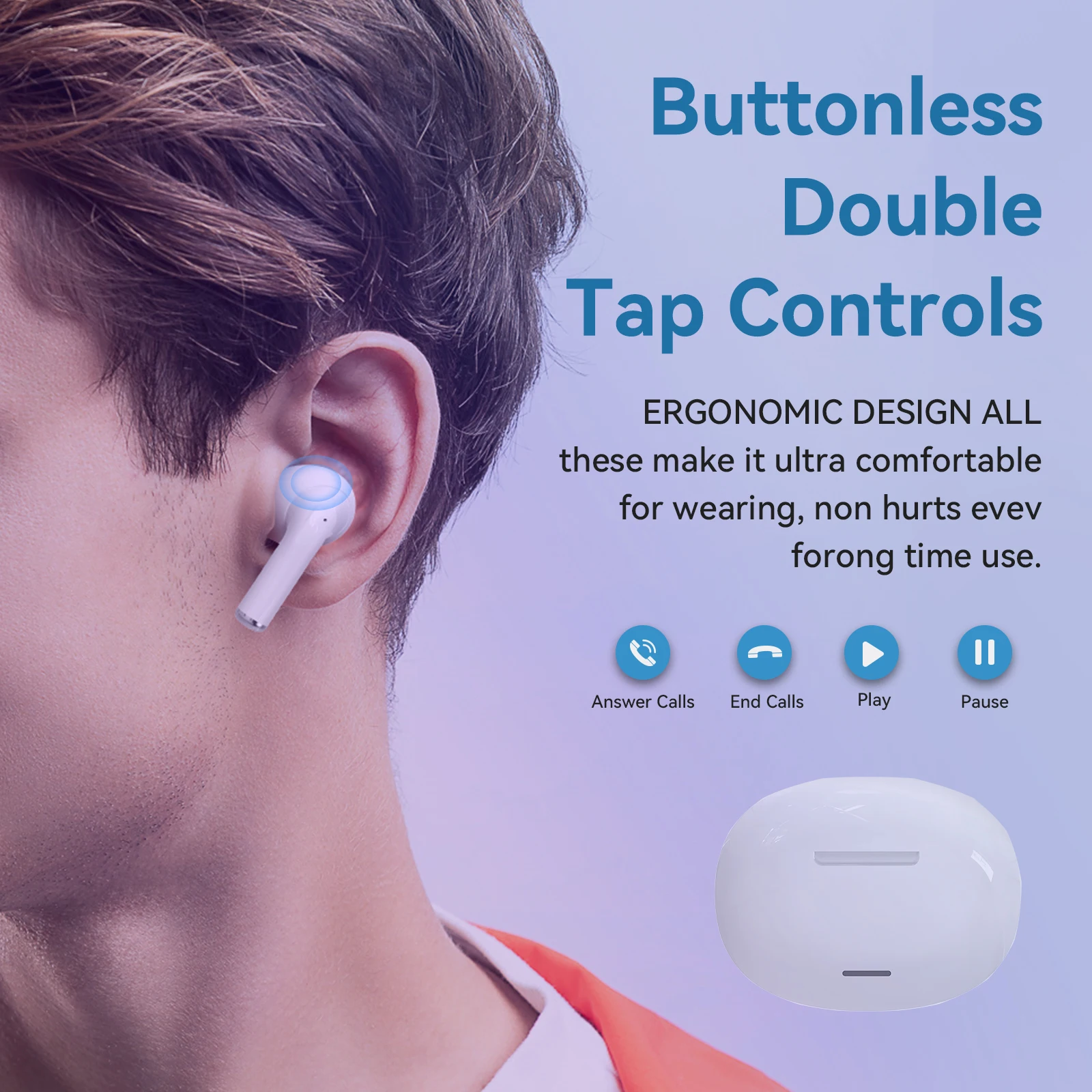 Free Sample Tws True Wireless Earbuds With Display Headset In-ear ...