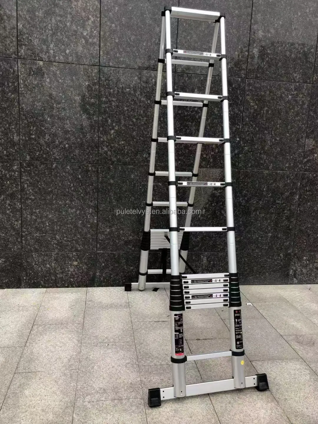 2X4 Steps Telescoping Ladder Aluminum Telescopic Extension Multi ...