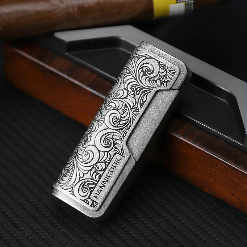 KY Gas Lighters 2024 High-end Vintage Engraved Inflatable Cigar ...