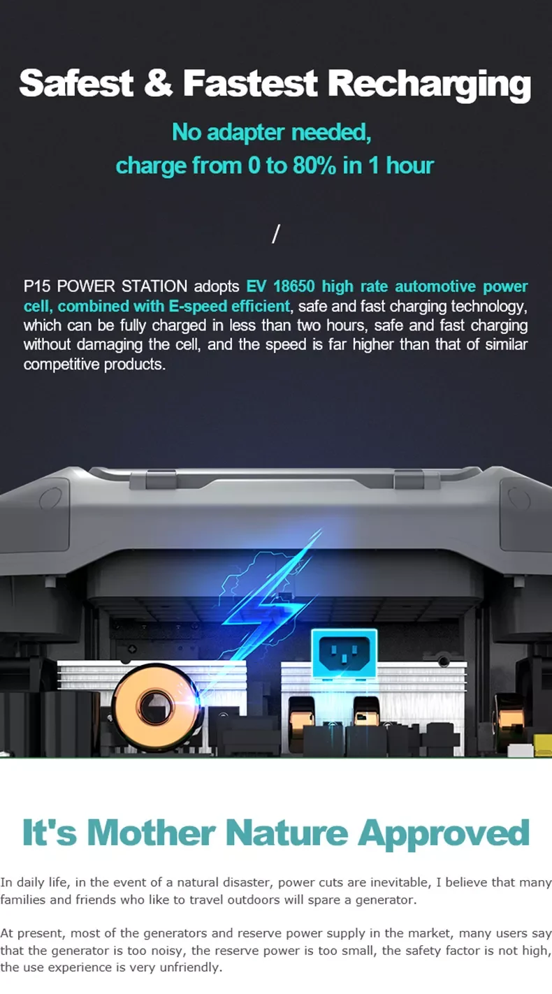 Exliporc 1500W Portable Solar Power Station for Outdoor Camping