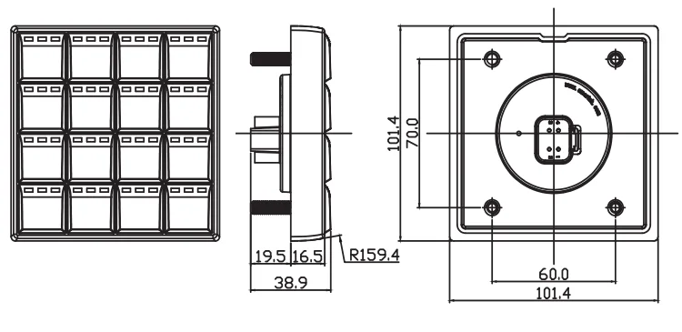 16 Buttons Professional Intelligent CAN Bus Keypad IP67