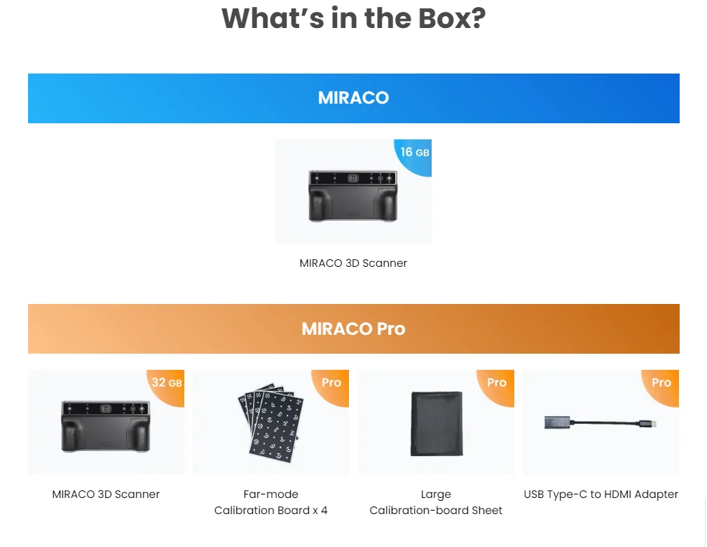 Revopoint Miraco Standalone 3d Scanner For Small To Large Objects ...
