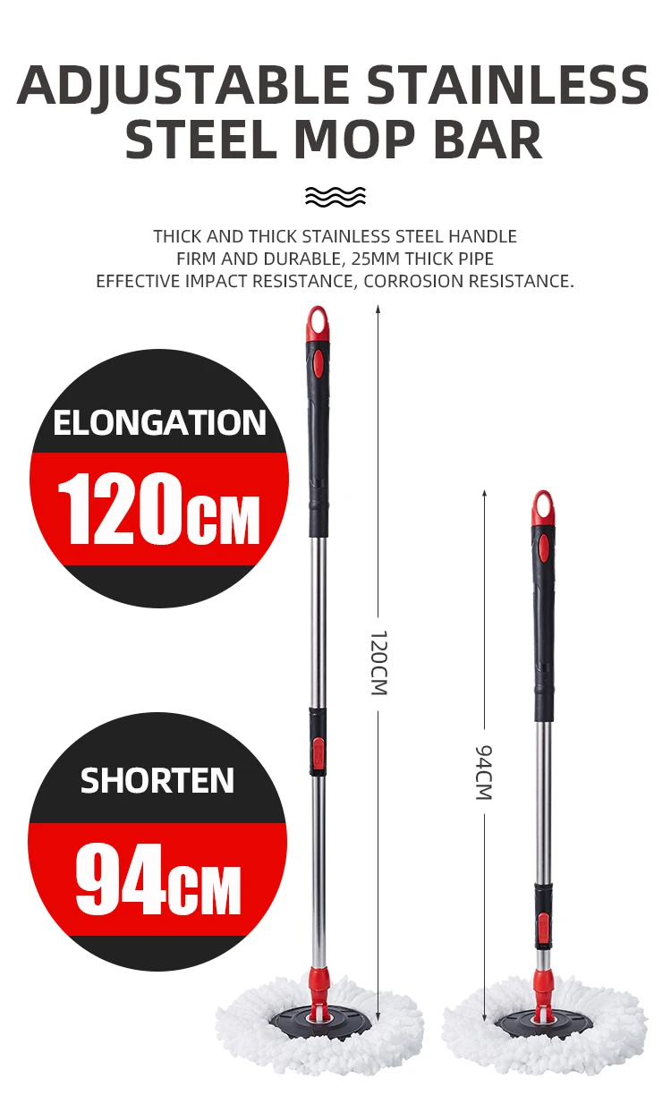 Modern Style Long Handle Telescopic Squeegee Window Floor Mop 360 Set ...