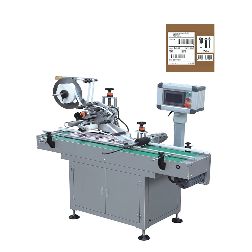 Factory Semi Automatic High Speed Stickers Flat Cardboard Box Labeling ...