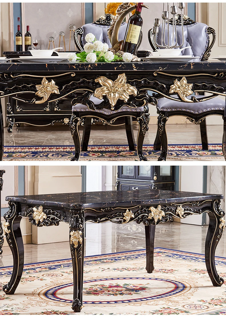 Luxury Dining Table 6 Seater Classic Dinning Table Dining Room ...
