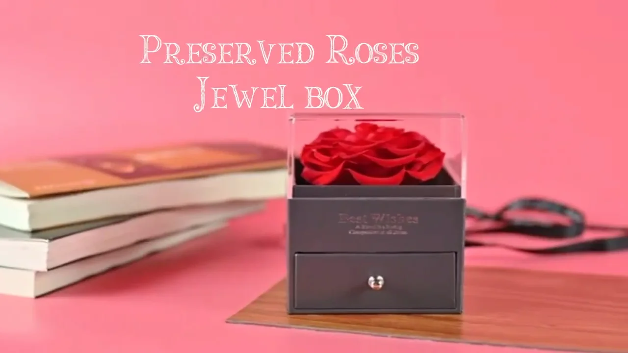2022 Handmade Preserved Yellow Rose Gift Box Eternal Flower Rose In ...