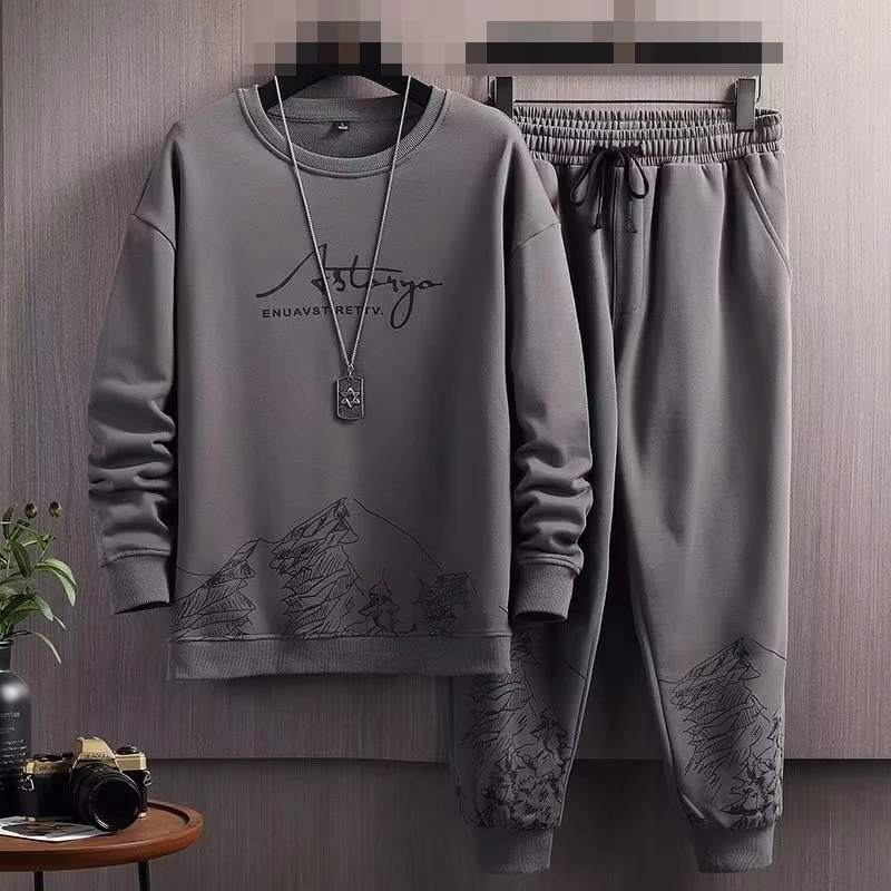 Wholesale Men Clothes Set Spring Autumn Plus Size Pullover Trackie Men ...