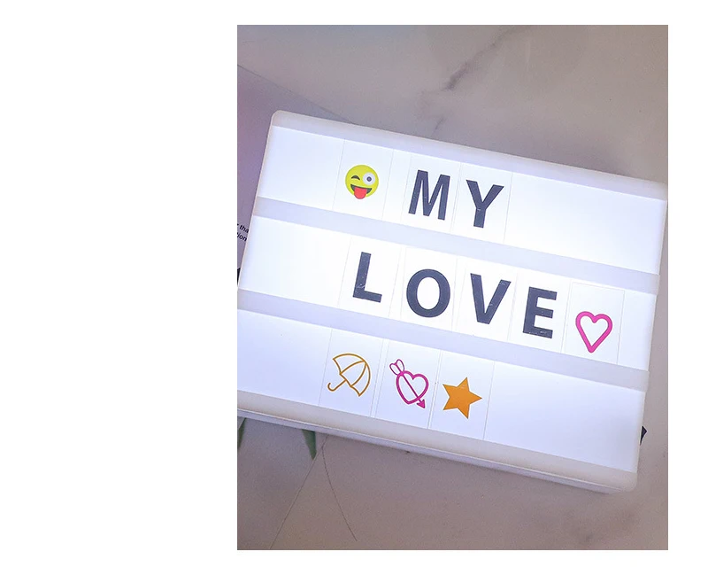 A4 CINEMATIC LED LIGHT up LETTER BOX SIGN USB WEDDING PARTY CINEMA ...