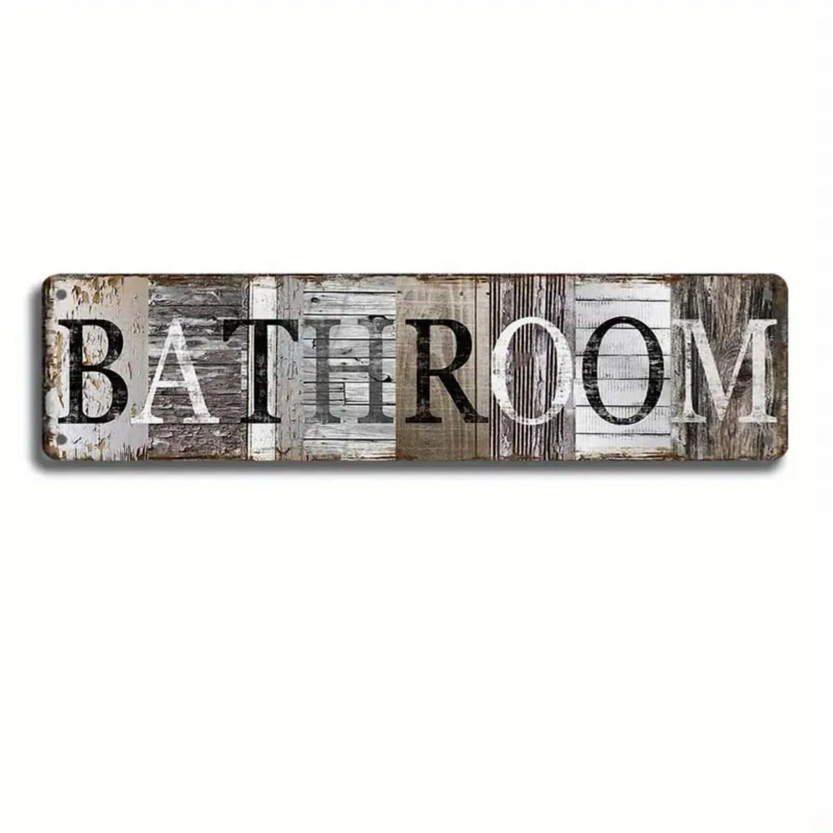 1pc Bathroom Sign Metal Wall Hanging Decorations 4 X 16 Inches Metal ...