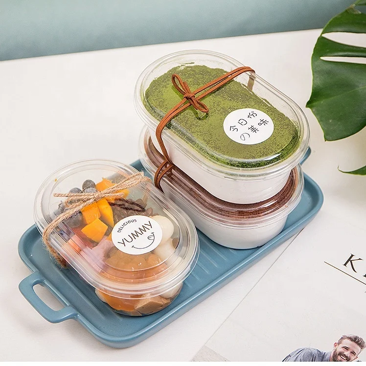 Oval Transparent Disposable food packaging boxes PET Plastic box for ...