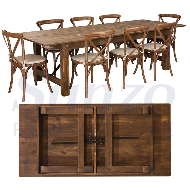 Rustic Wooden Folding Table For Farmhouse Event Venue Dining - Buy ...