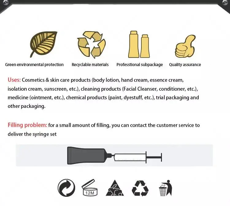 120ml Dual Chamber Tube New Cosmetic Plastic Dual Chamber Double Tube ...