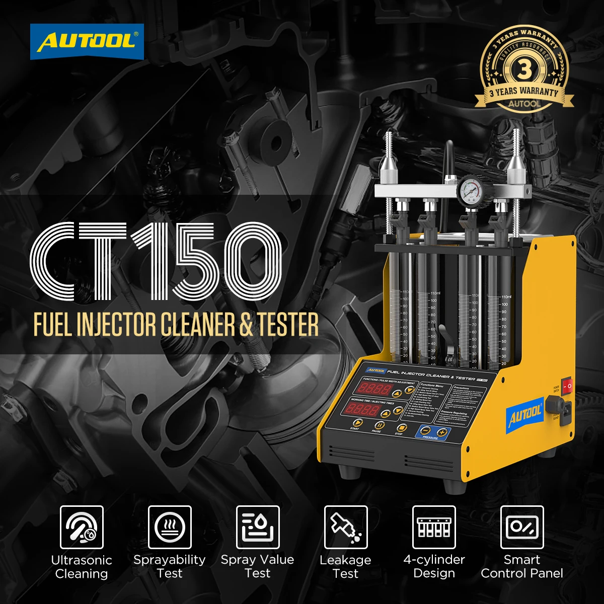 AUTOOL CT150 - Efficient Fuel Injector Cleaner for 4 Cylinder Vehicles