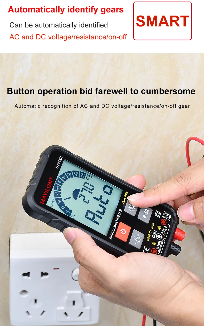 Mayilon Ht112a Digital Smart Multimeter Tester - Compact & Oem