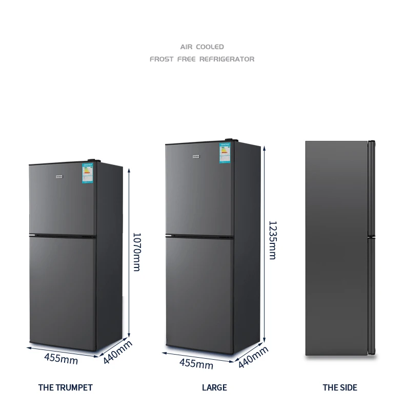 110l Two Door Electric Upright Upper Freezer And Bottom Fridge Retro ...