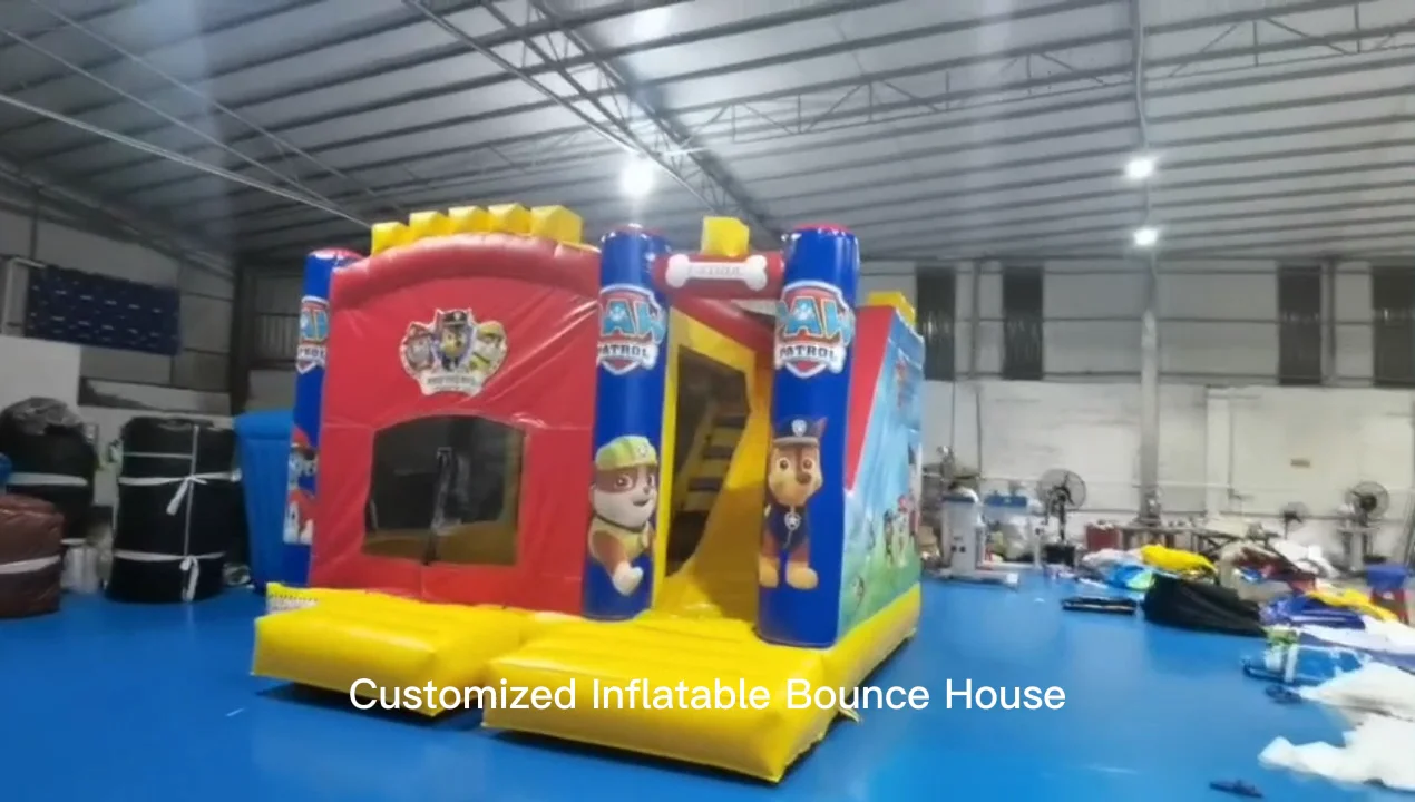 Commercial Inflatable Jumping Castle Cartoon Combo Bounce House Paw Dog ...