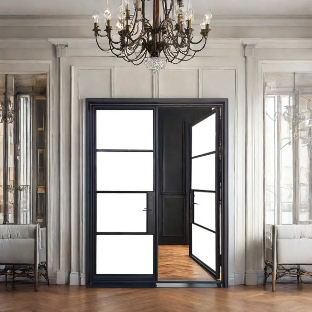 Modern Luxury Wrought Iron French Door With High-end Style Hot Selling ...