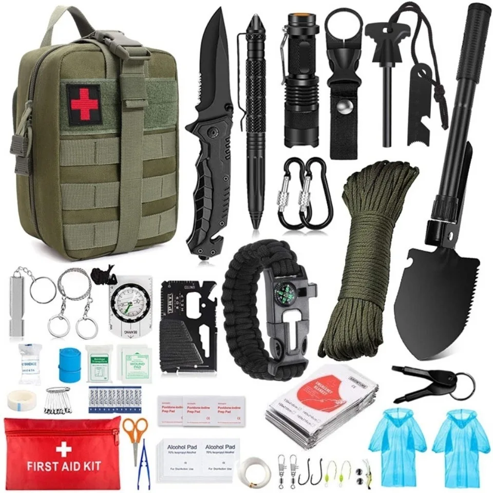 45 In 1 Survival Kit Edc Tactical Survival Equipment Tools First Aid ...