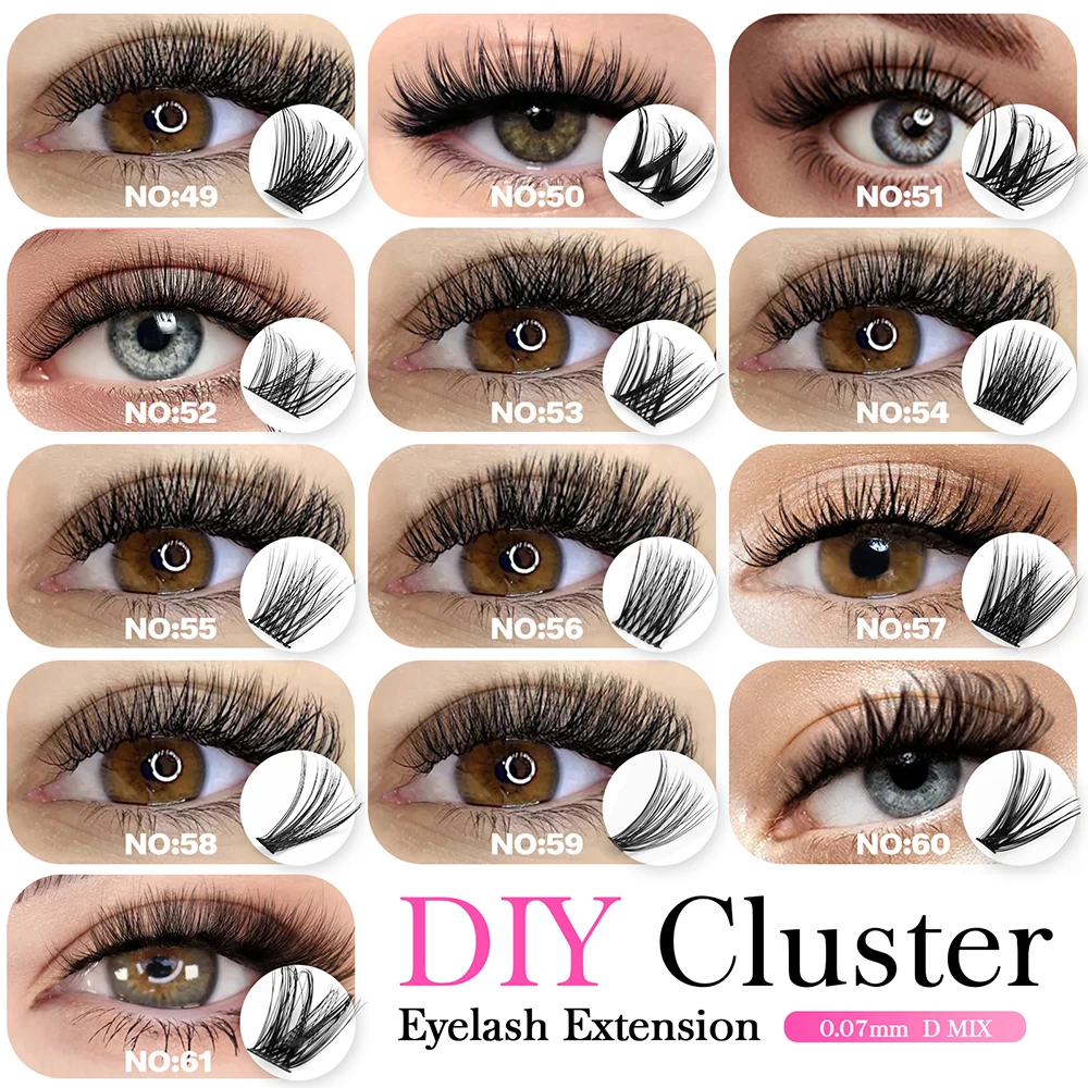 Custom Soft And Natural Easy To Operate Eyelashes Segmented Eyelash ...