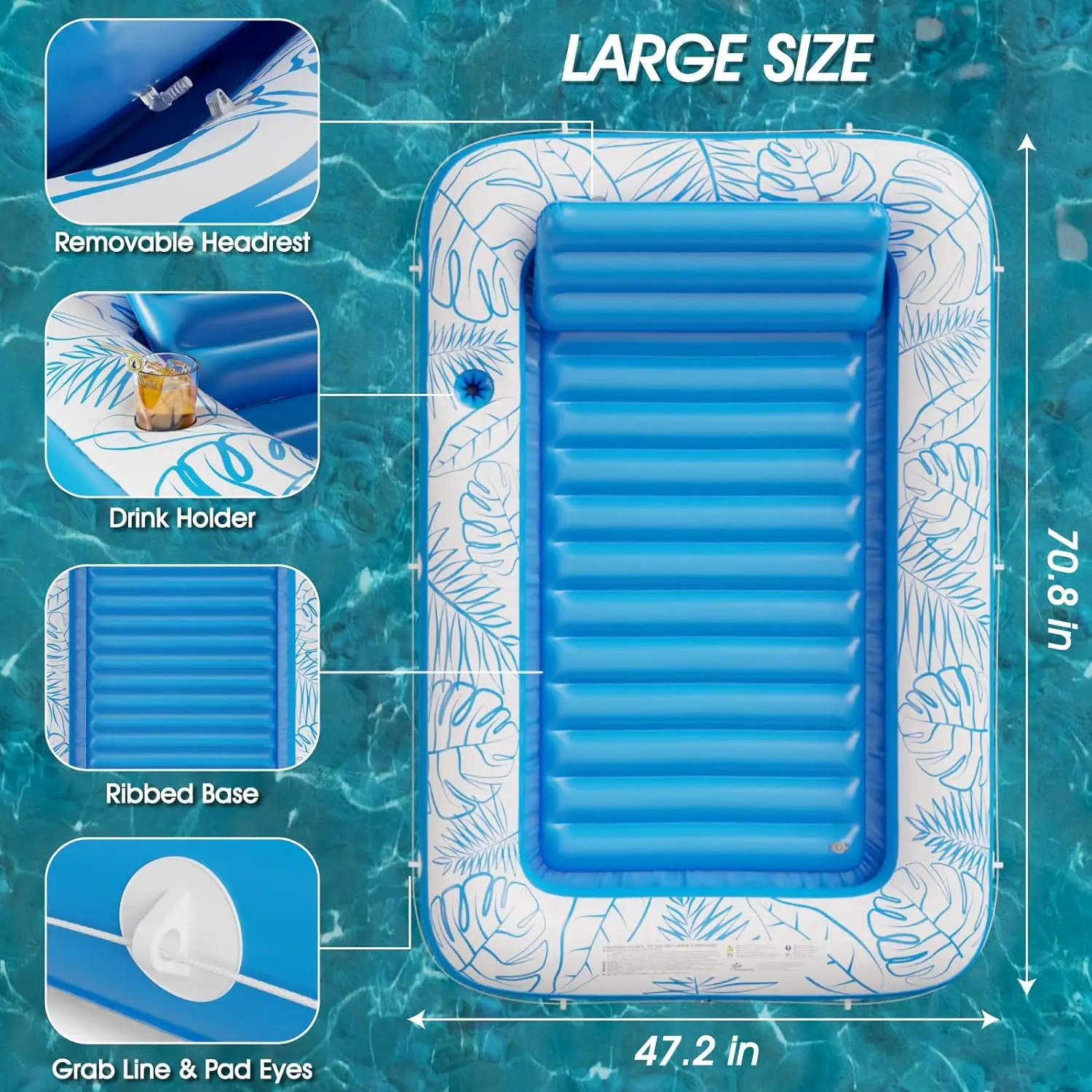 Suntan Tub Inflatable Tanning Pool Float Large Water Filled Floating ...