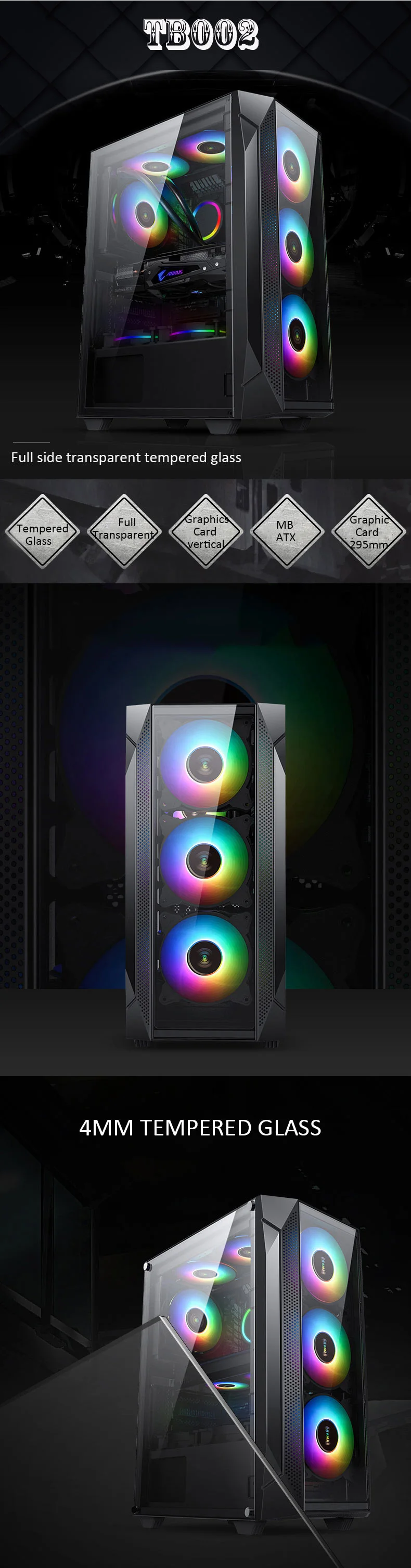 Factory Direct Selling Atx Acrylic Computer Case Desktop Pc Computer ...