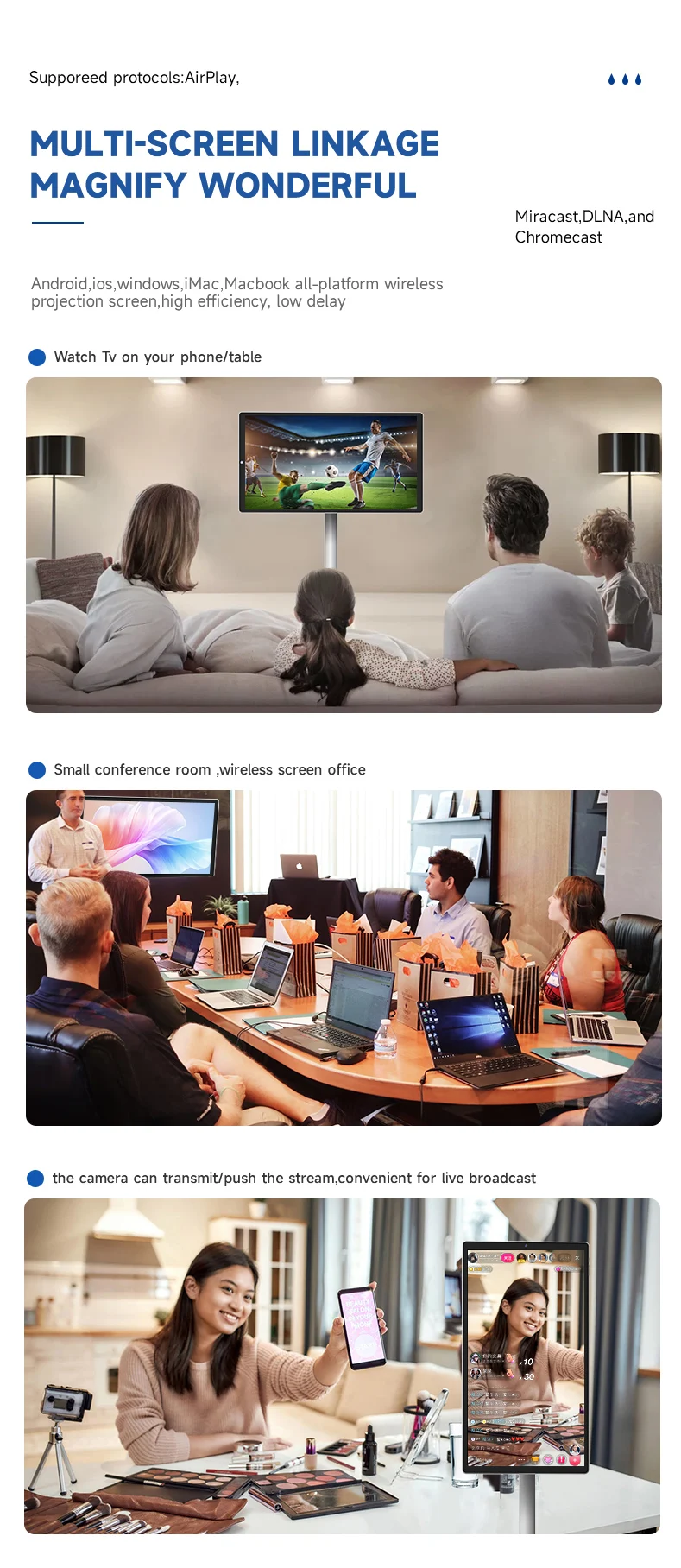 Portable Movable Floor Touch Screen Home Tv Smart Display Projection ...