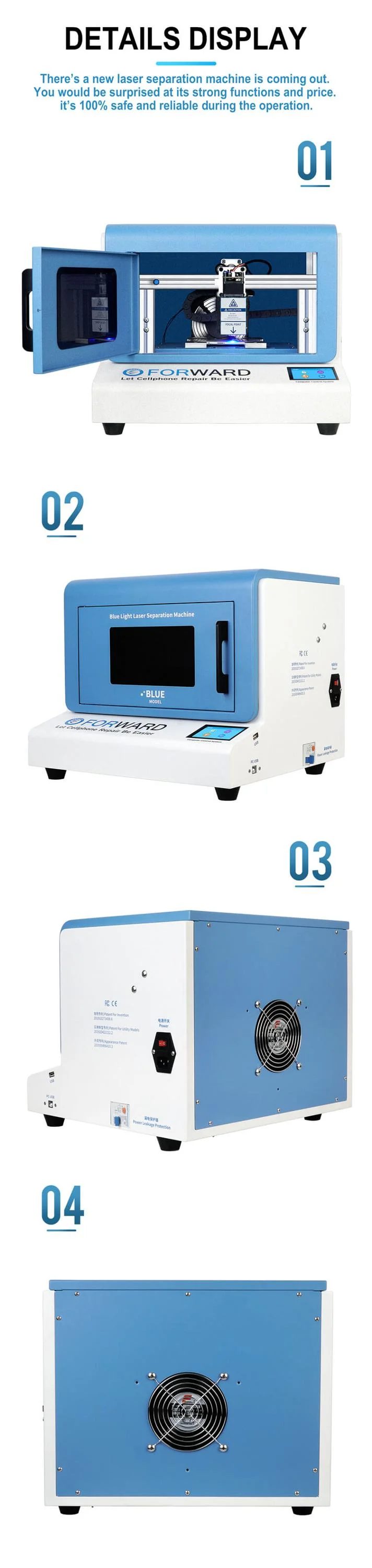FORWARD Blue Light Laser Separation Machine for Mobile Glass Cutting ...