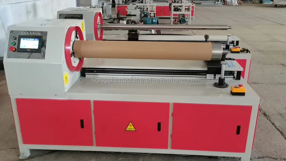 Factory PLC Control Rotary Paper Tube Core Reel Cutting Machine Toilet ...