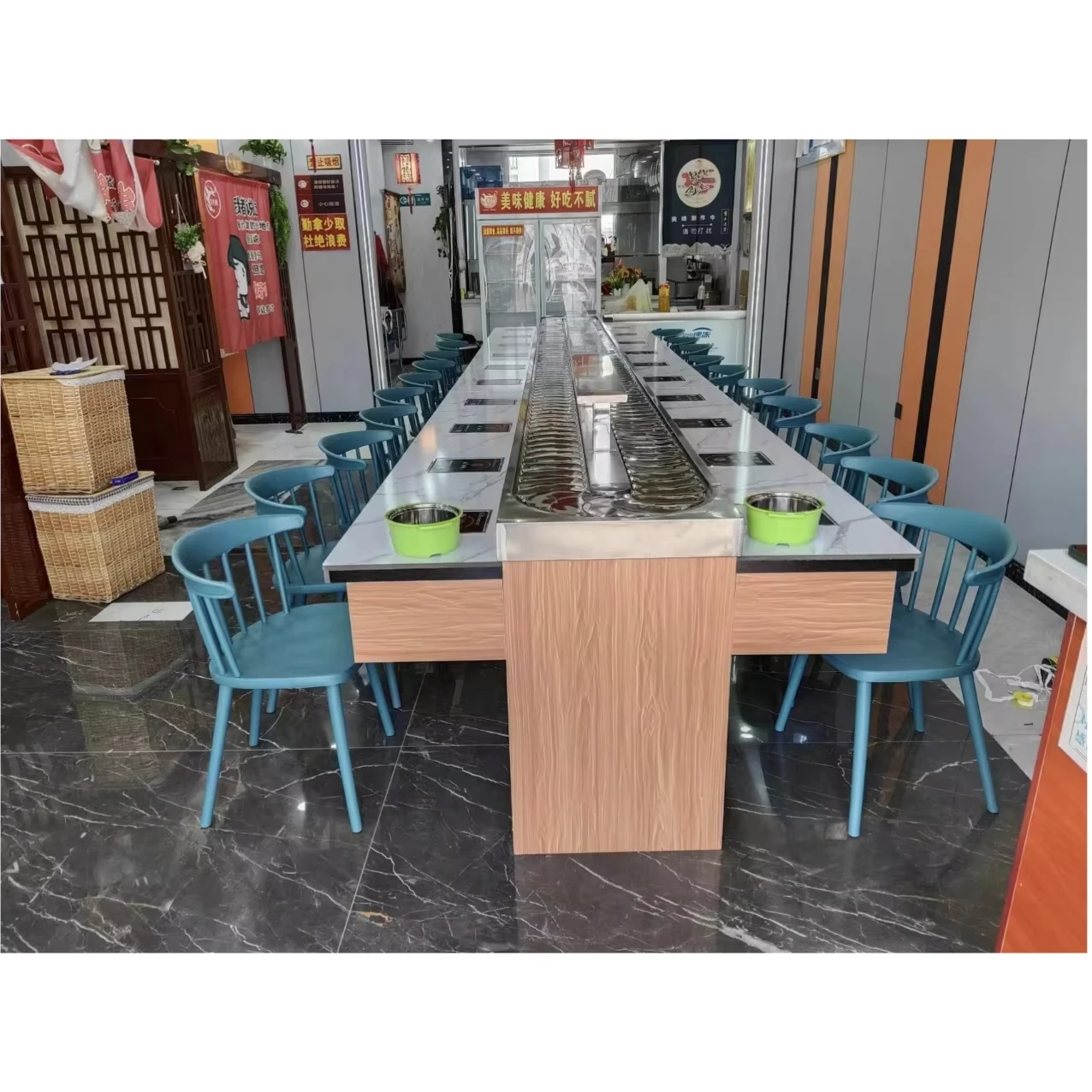 Conveyor Belt Bar Sushi and Hot Pot Conveyor Using Mini Conveyor Belt ...